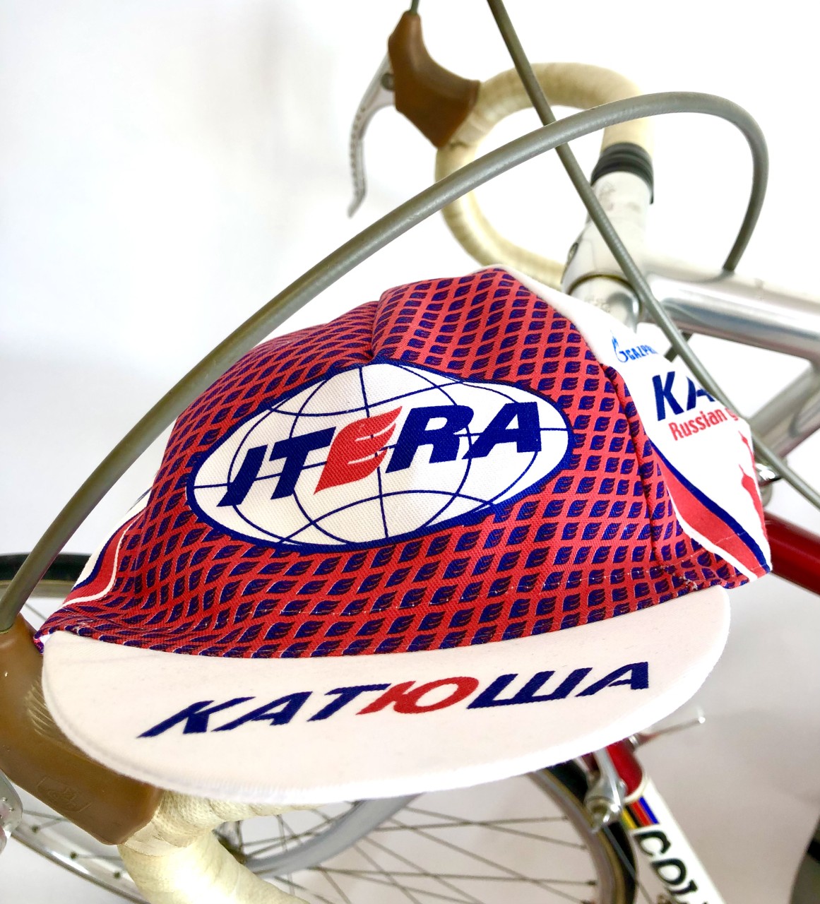 Cycling Cap Team Katusha Itera, red blue checkered | TC34