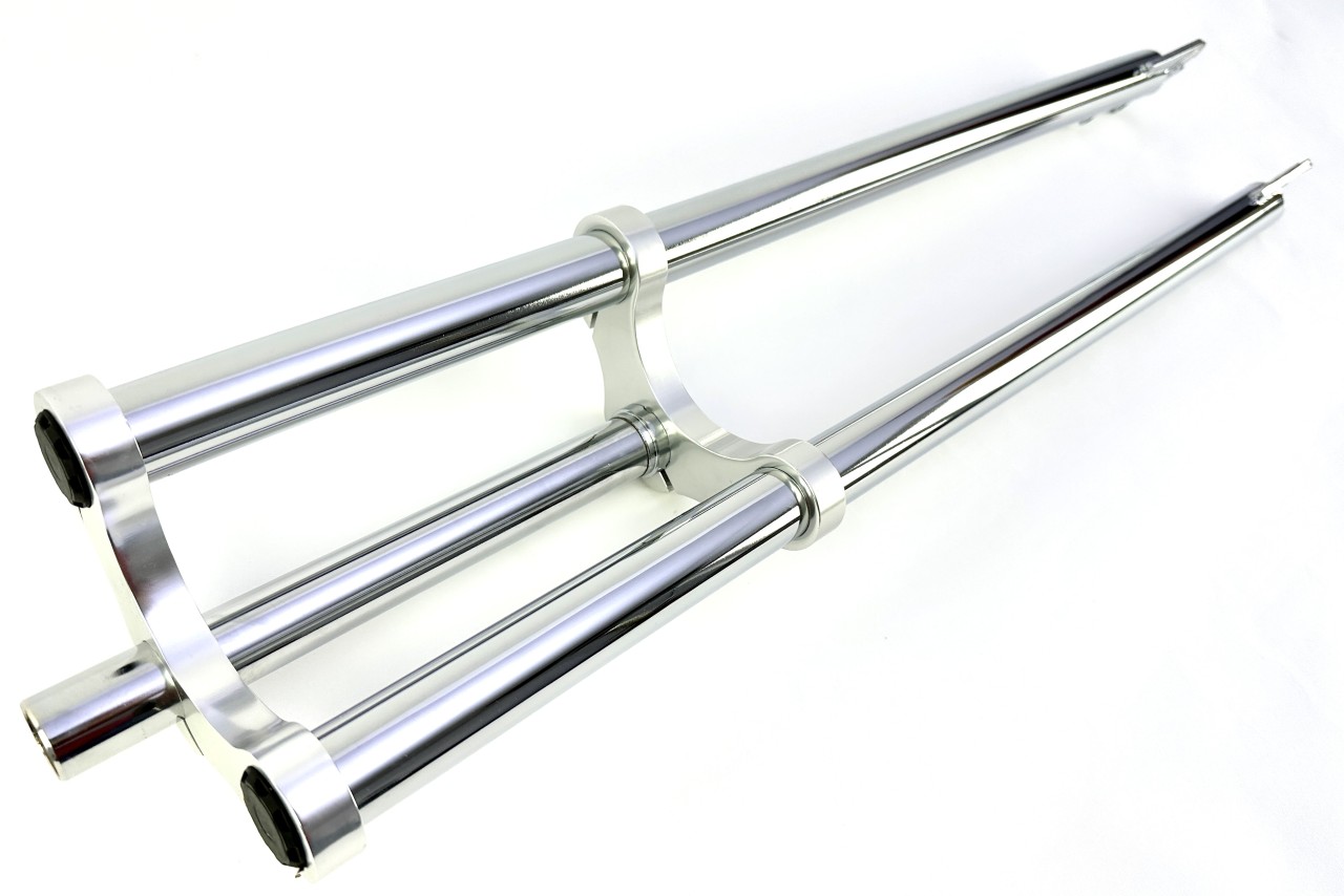 1-Double crown fork 570 mm chrome plated 1 inch shaft | RFK-TPT570CP